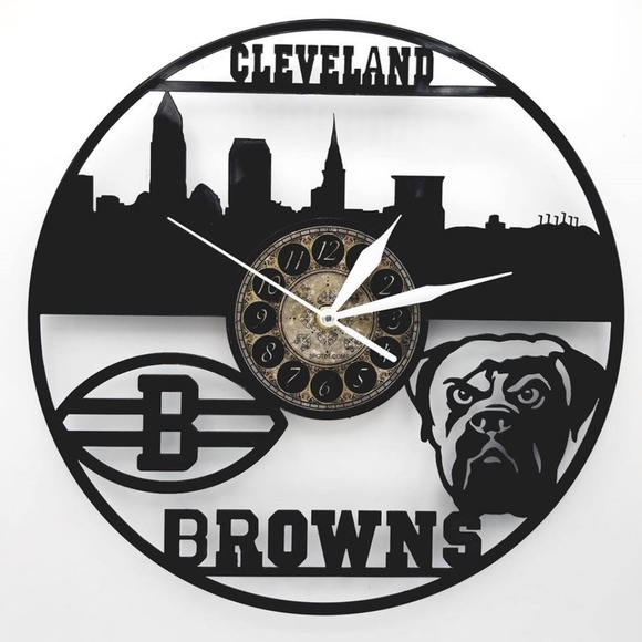 SPOT51.COM | Wall Decor | Cleveland Browns Vinyl Record Clock Clocks ...